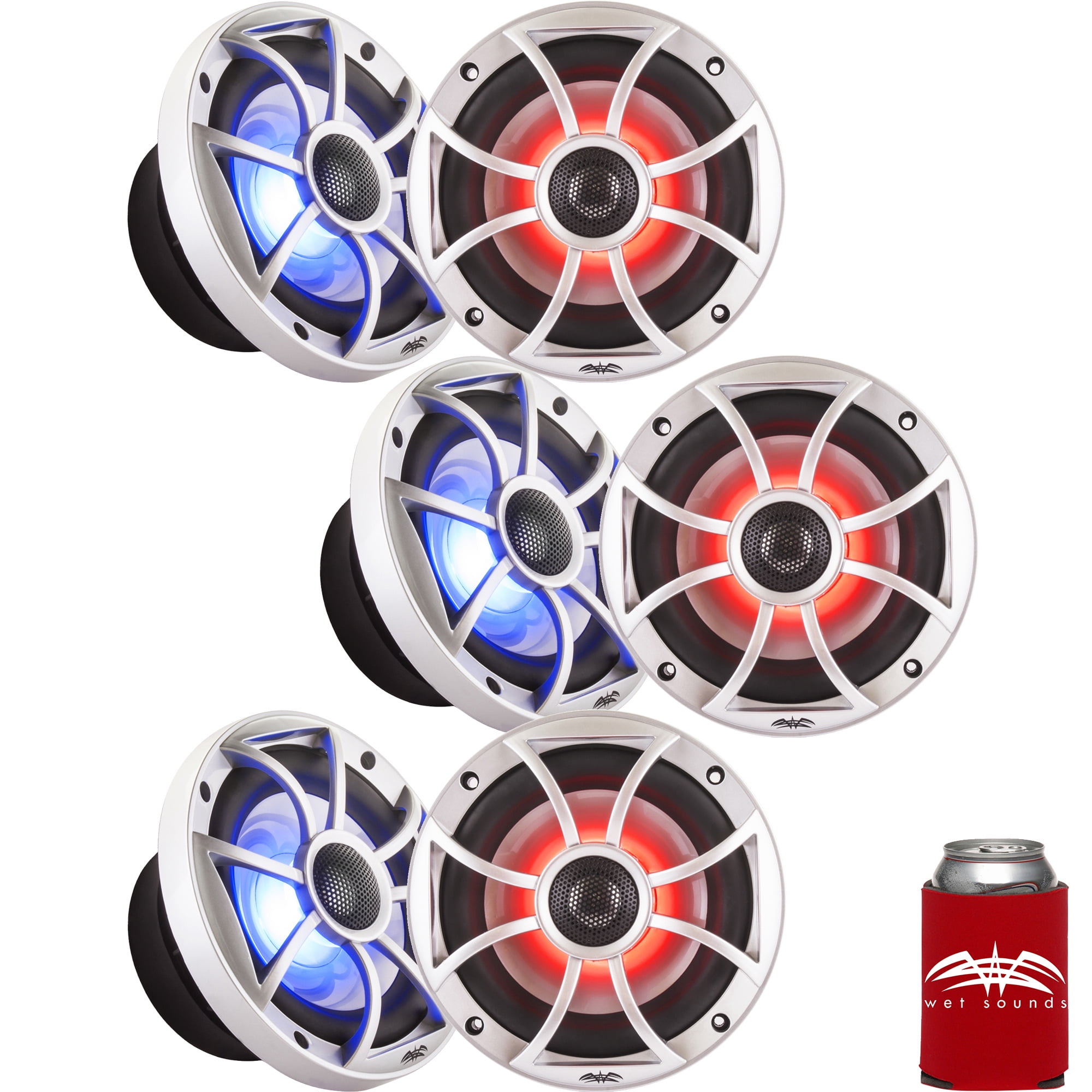 Wet Sounds - Three Pairs Of RECON 6-S RGB LED 6.5" 60-Watt RMS Coaxial ...
