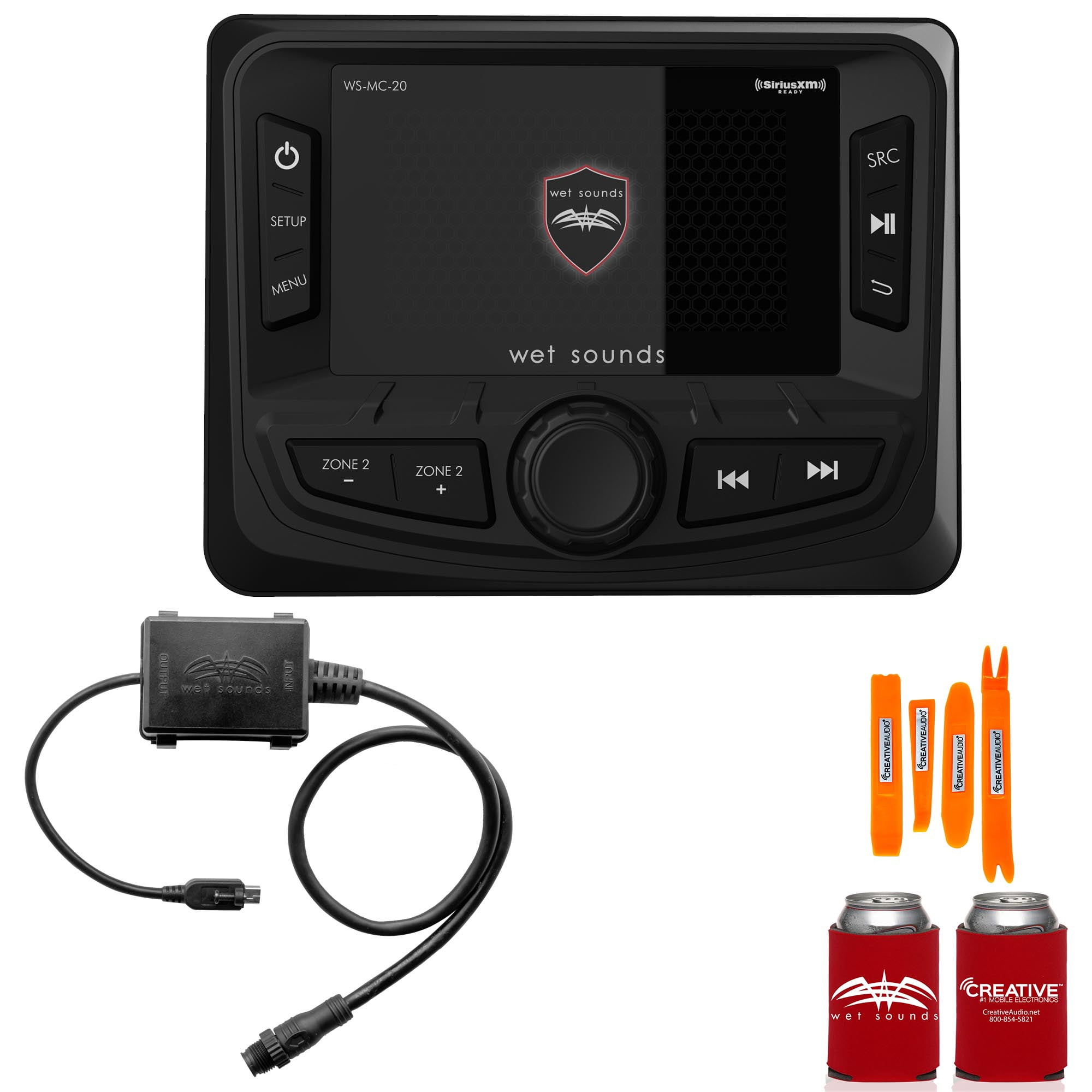 Wet Sounds WS-MC-20 2-Zone Media Center with WS-G2-NEMA-20 NMEA Adapter for MC-20 - Walmart ...