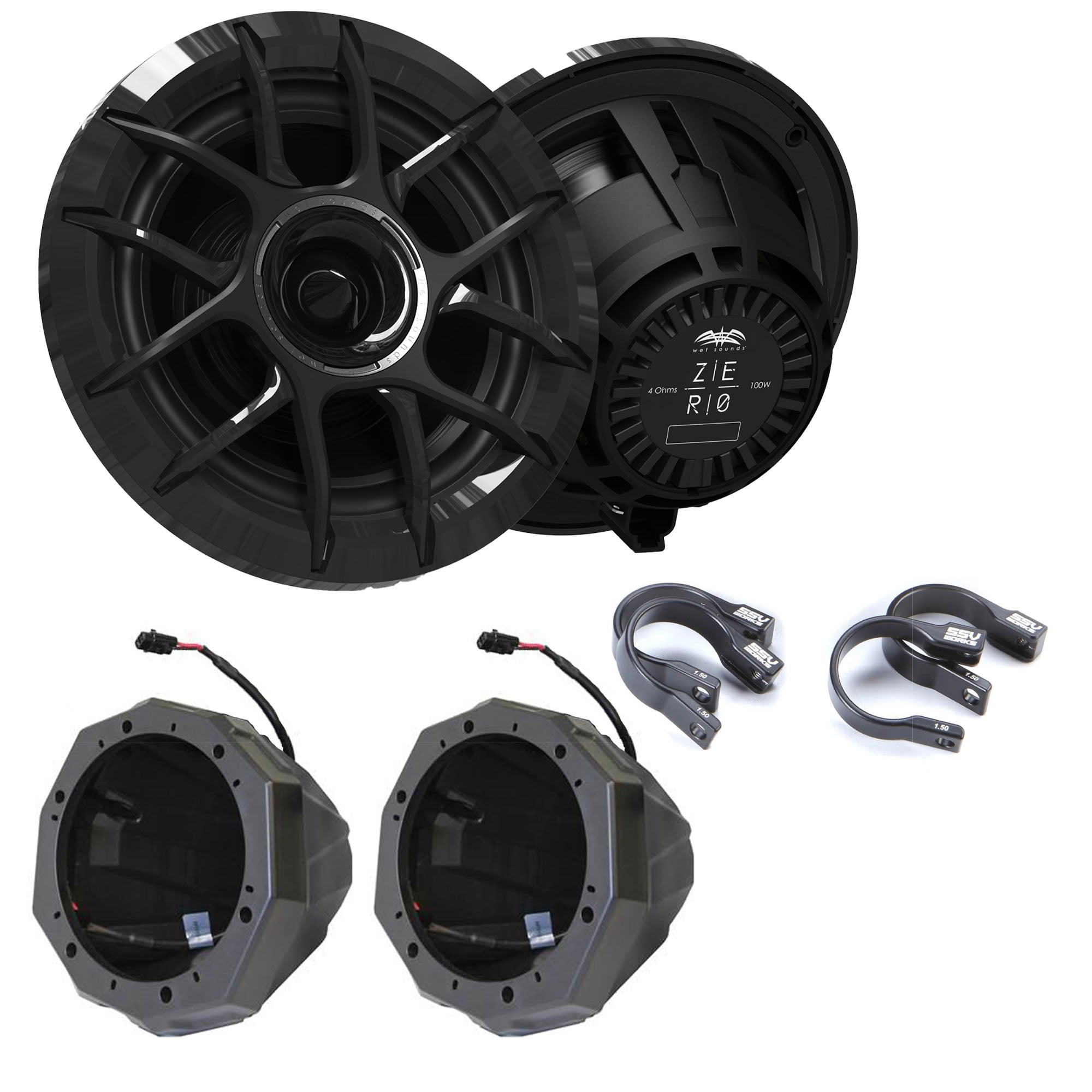 Wet Sounds ZERO Series - ZERO-6-XZ-B Black 6.5" Powersport & Marine ...