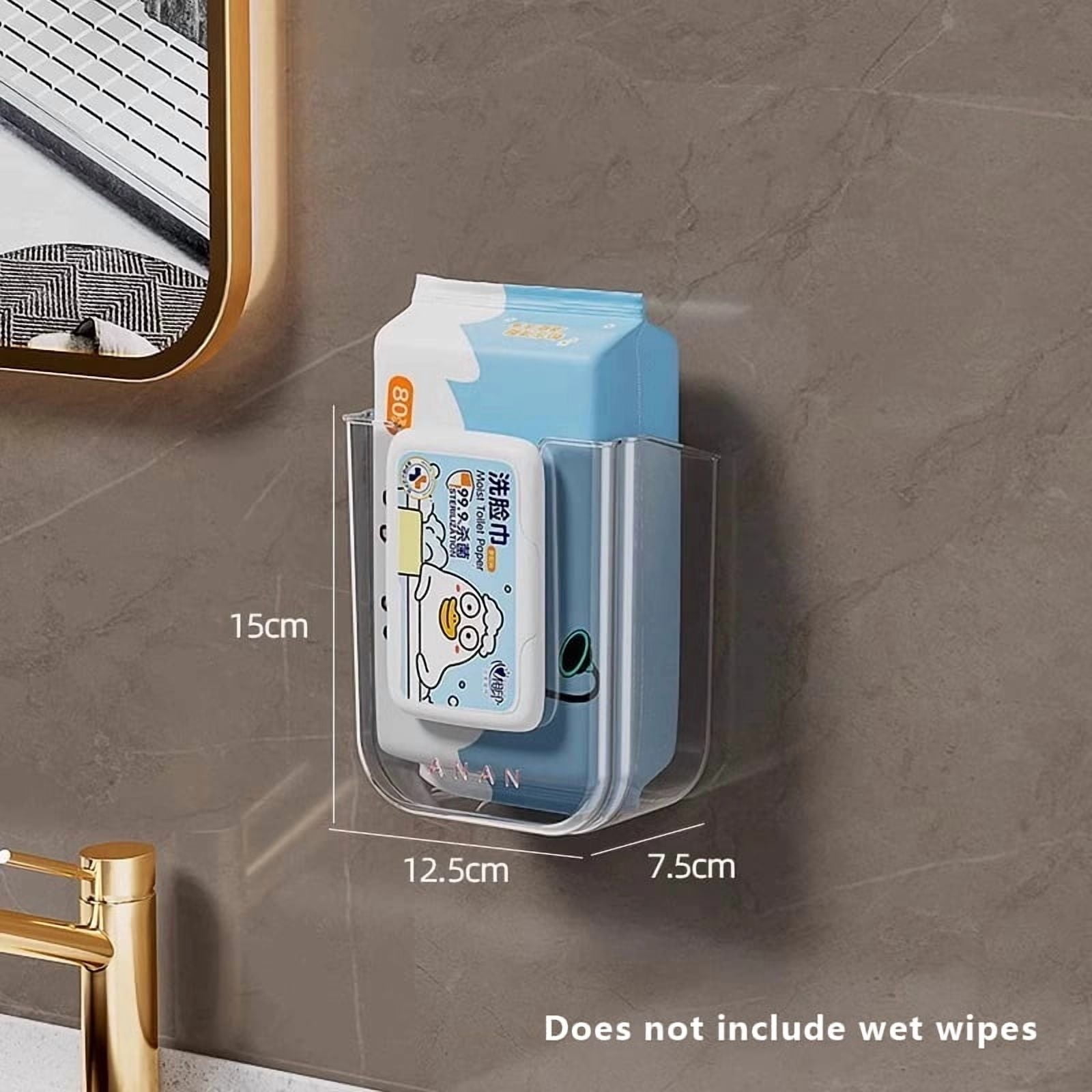 Wet Wipe Box Wall Mounted Wipe Tissue Organiser Box Self-Adhesive Paper ...