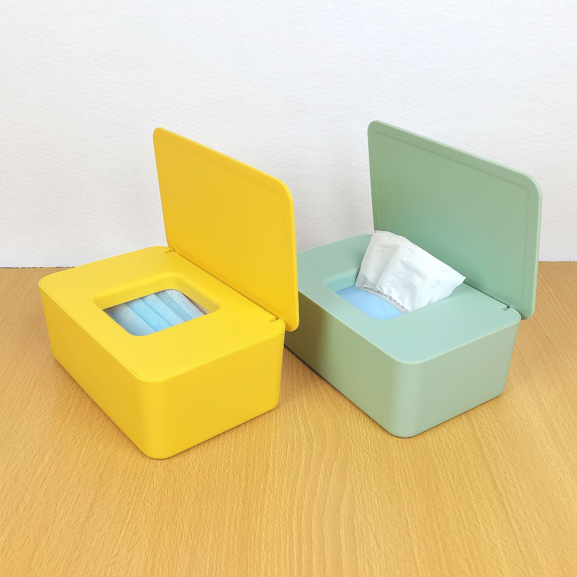 Wet Wipes Storage Box With Lid（green，yellow，2pcs） - Walmart.com