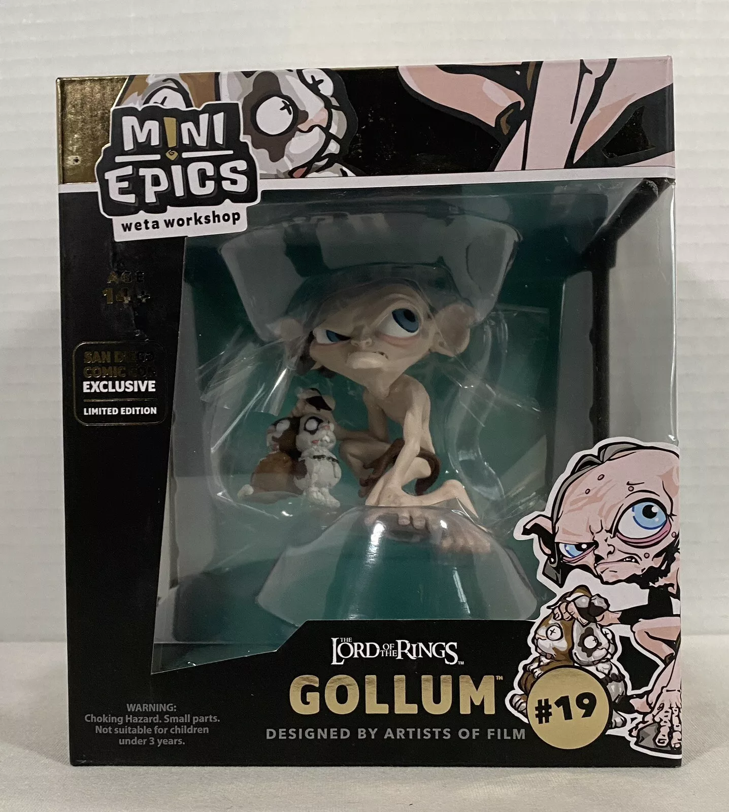 Weta Workshop Mini Epics GOLLUM w/Rabbits SDCC #19 Lord Of The Rings ...