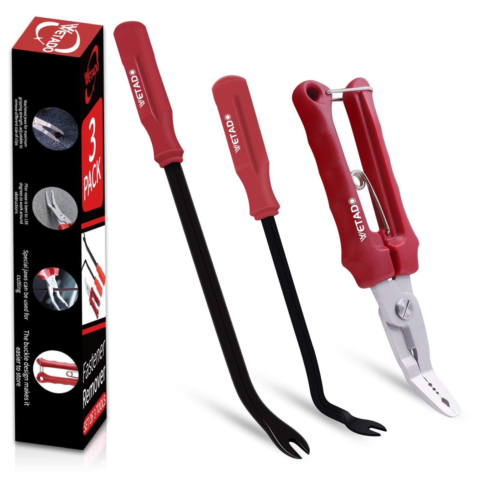Wetado Clip Remover Tool, 3 Pcs Clip Pliers Set & Fastener Removal Tool ...