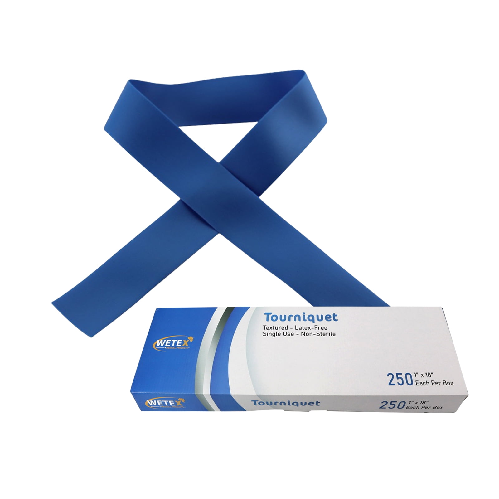 Wetex 1000 pcs Disposable Tourniquet 18 x 1 Inch, Latex Free, Blue ...