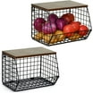 TEAFIRST 2 Tier Fruit Baskets, Fruit Kitchen Organization Stackable ...