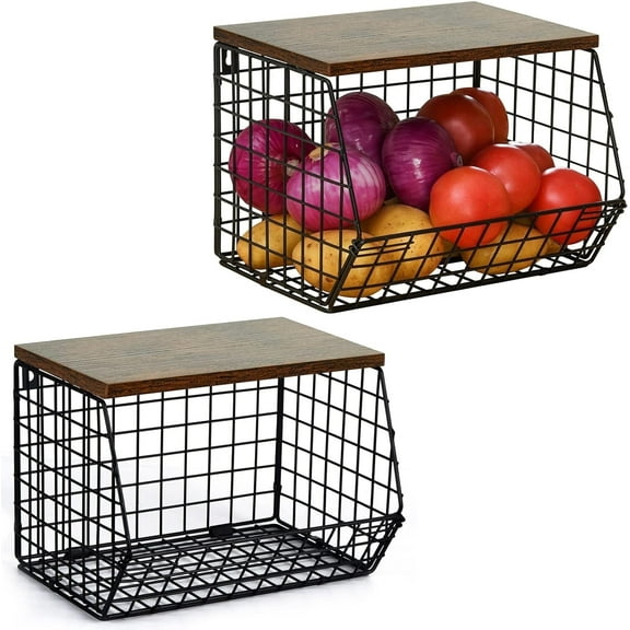 3-Layer Kitchen Fruit Storage Basket Snack Rack, countertop Storage ...