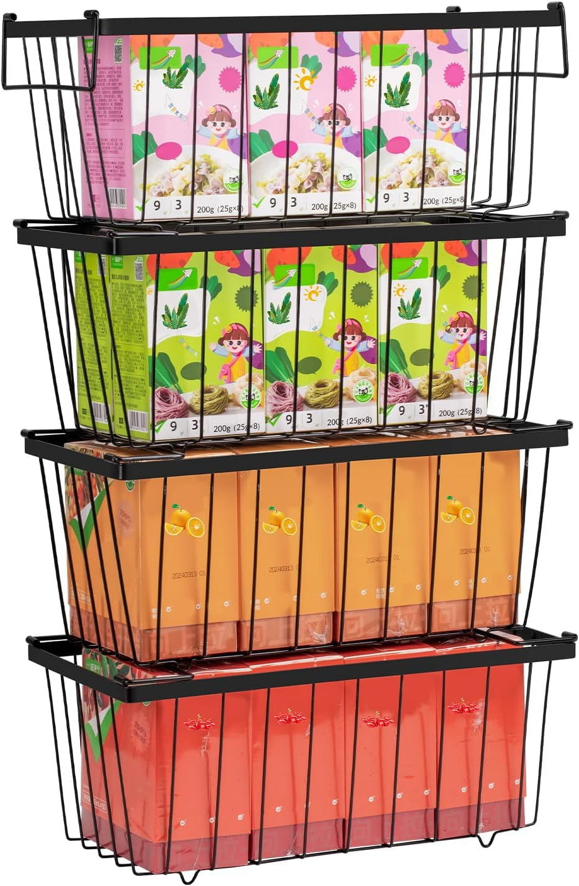 Wetheny Freezer Organizer Bins With Side Handle -4 Pack Stackable Chest ...