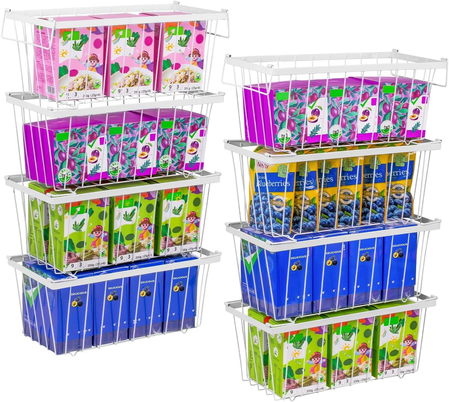 Wetheny Freezer Organizer Bins With Side Handle -8 Pack Stackable Chest ...