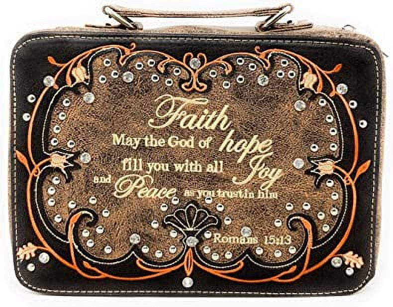 Wetsern Bible Cover Faith Embroidered Scripture Bible Verse Rhinestone ...