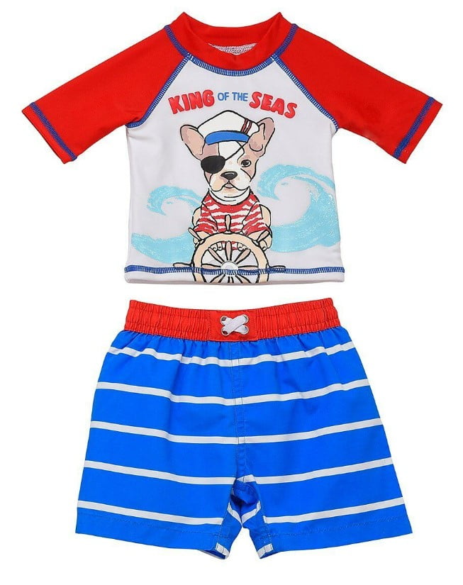 Wetsuit Club Boys' Board Shorts Red - Red & Blue 'King of the Seas ...