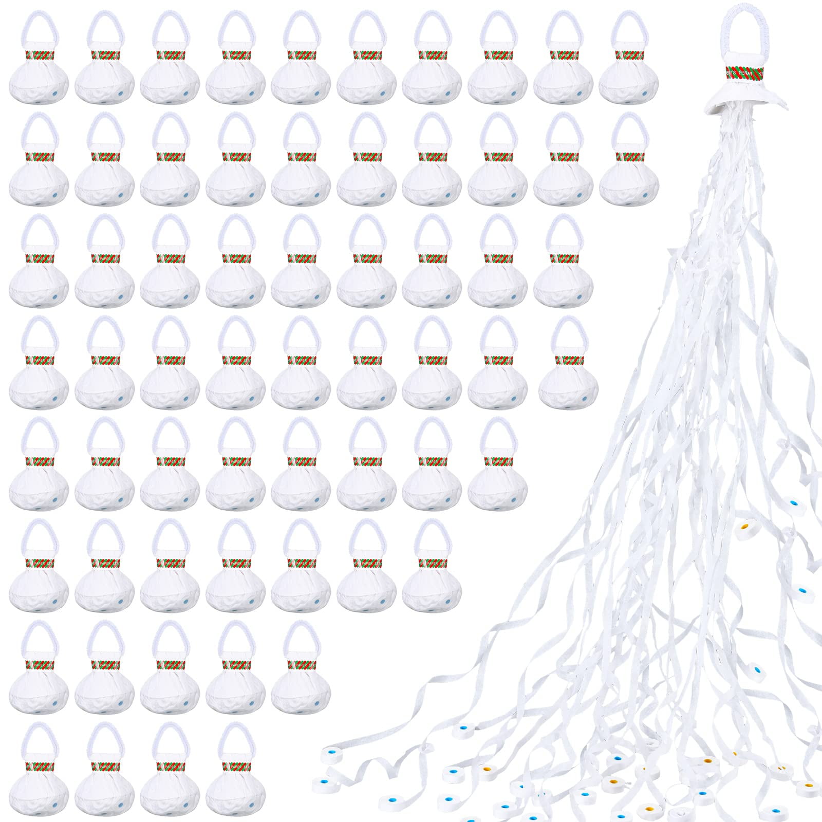 Wettarn 150 Pcs Wedding Throw Streamers Confetti Poppers White Hand ...