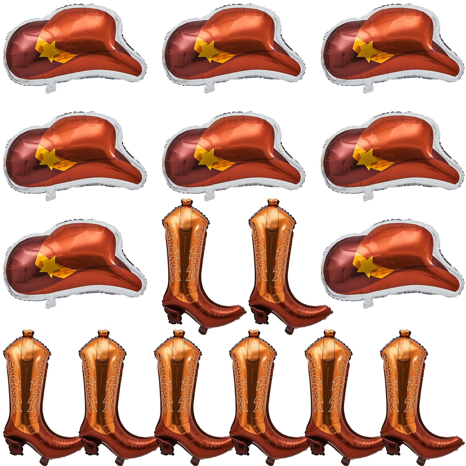 Wettarn 16 Pcs Western Themed Party Balloons Include 8 Pcs Cowgirl Boot ...