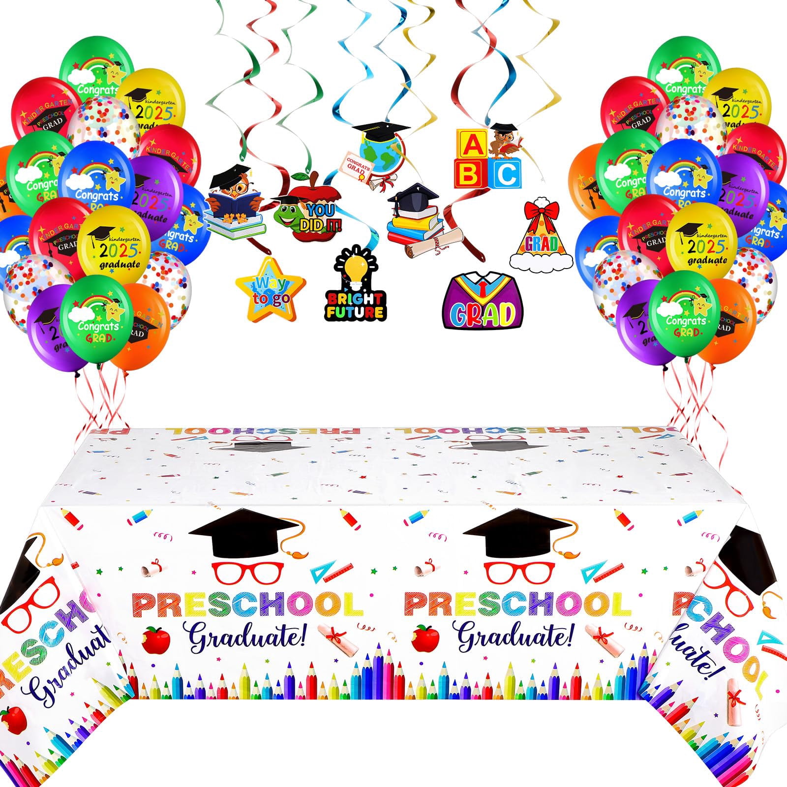 Wettarn 47 PcsTRDN 2025 Preschool Graduation Party Decorations Include ...