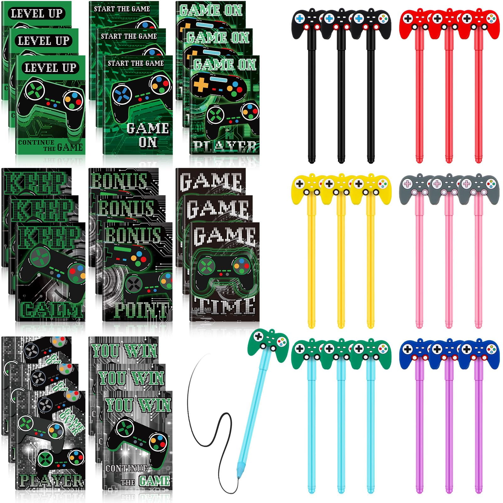 Wettarn 48 Pcs Gamer Party Favors Include Video Game Party Favor Pens ...
