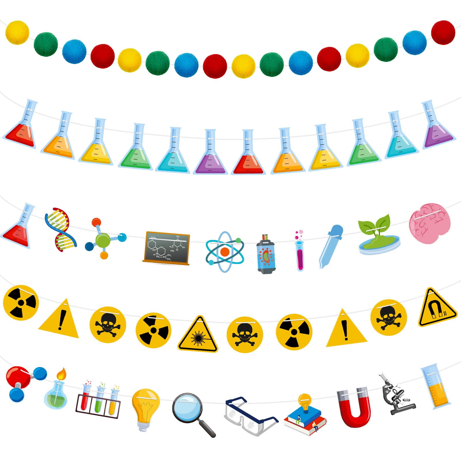 Wettarn 5 Pieces Science Party Decorations Science Banner Science ...