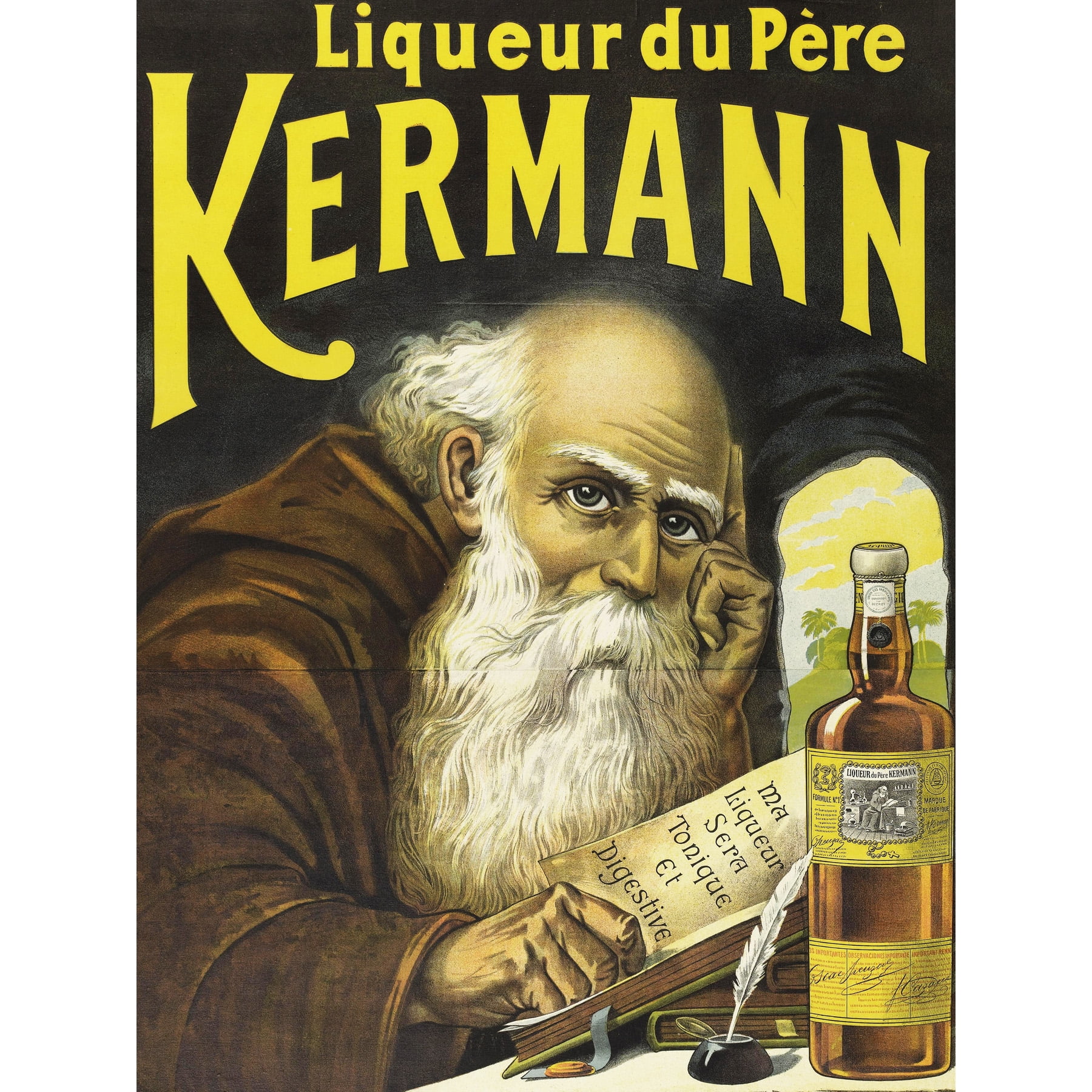 Wetterwald Pere Kermann Liqueur French Advert Extra Large Art Print ...