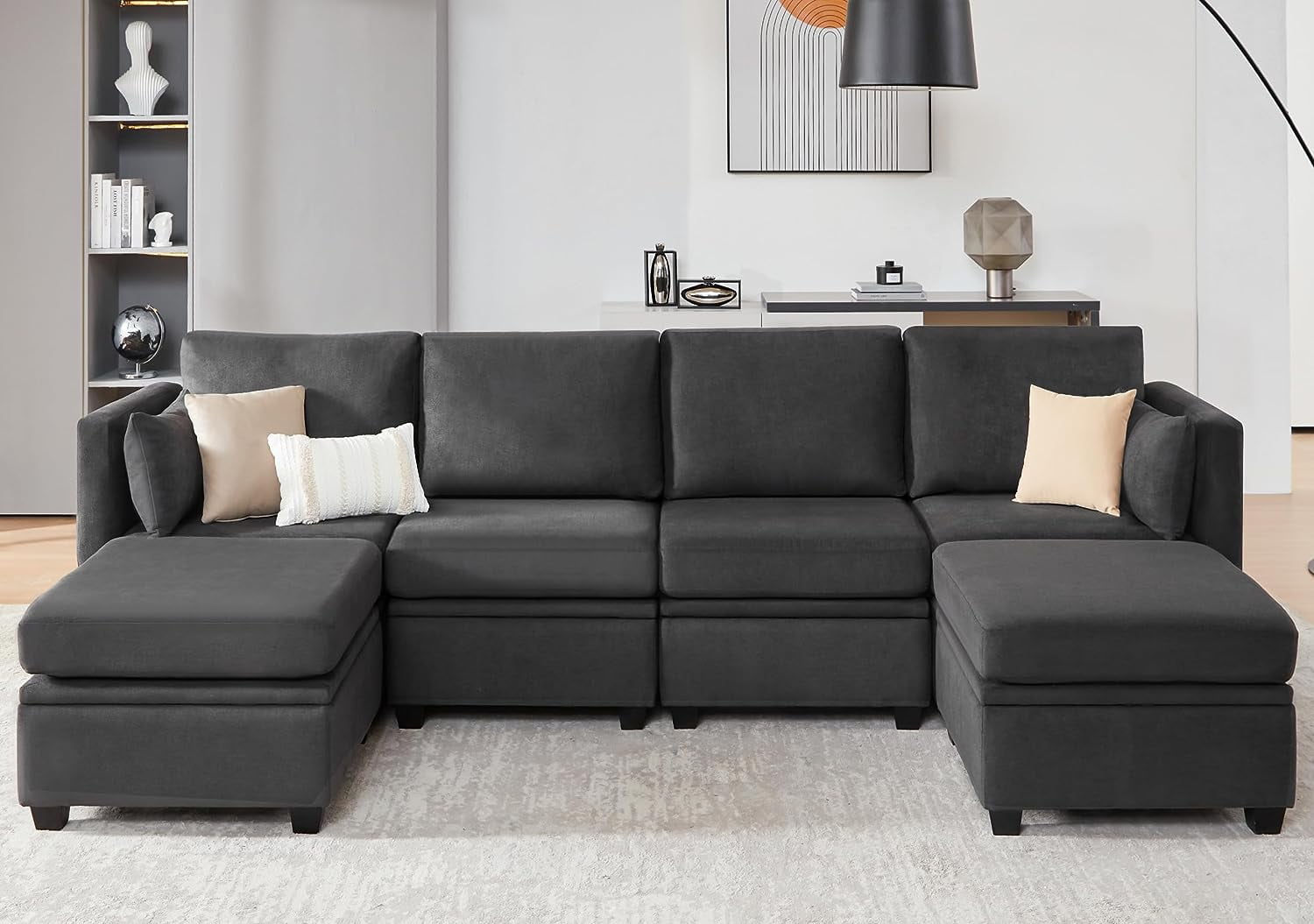 Weture Modular Sectional Sofa, Convertible U Shaped Sofa Couch with ...