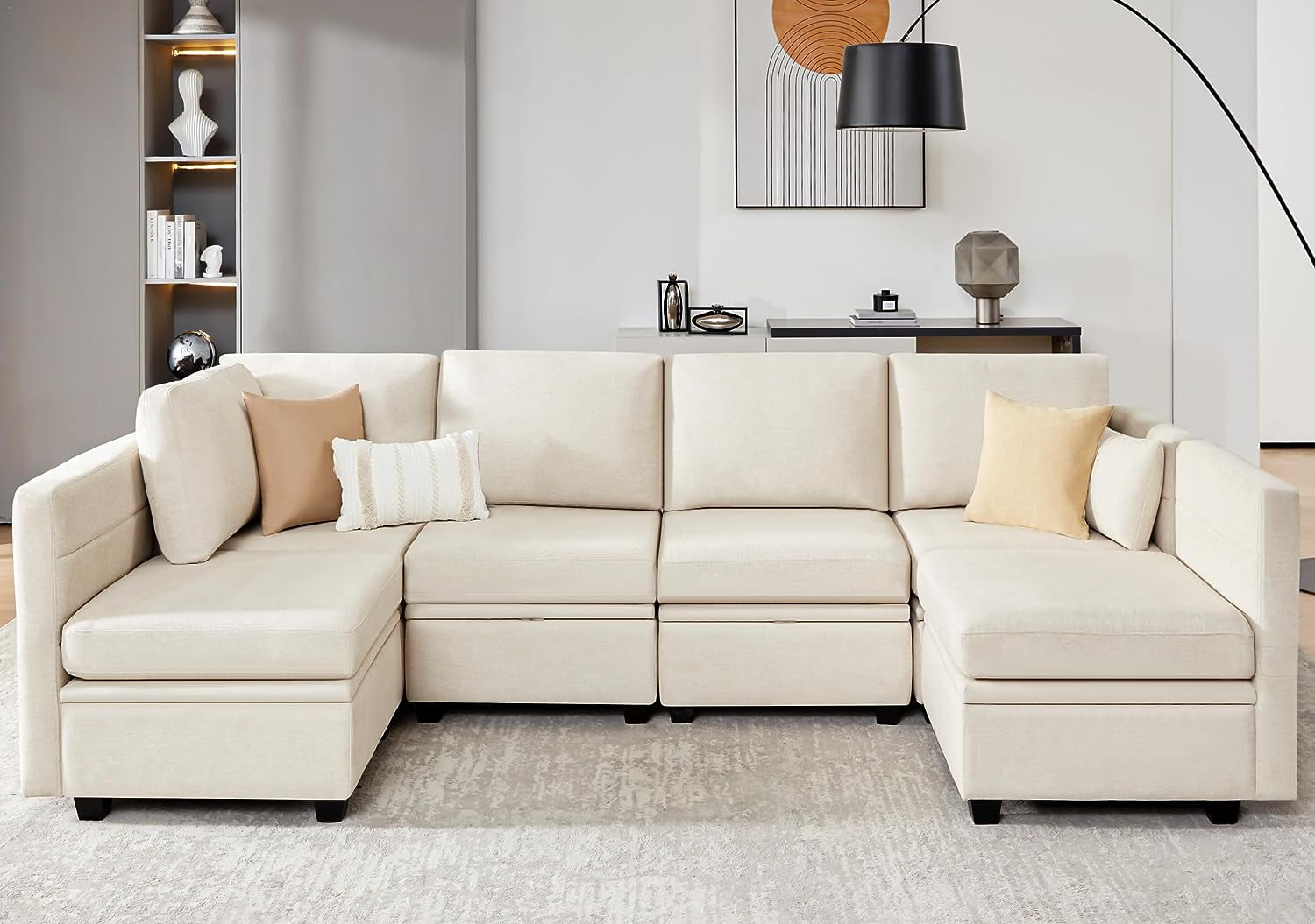 Weture Modular Sectional Sofa, Convertible U Shaped Sofa Couch with ...