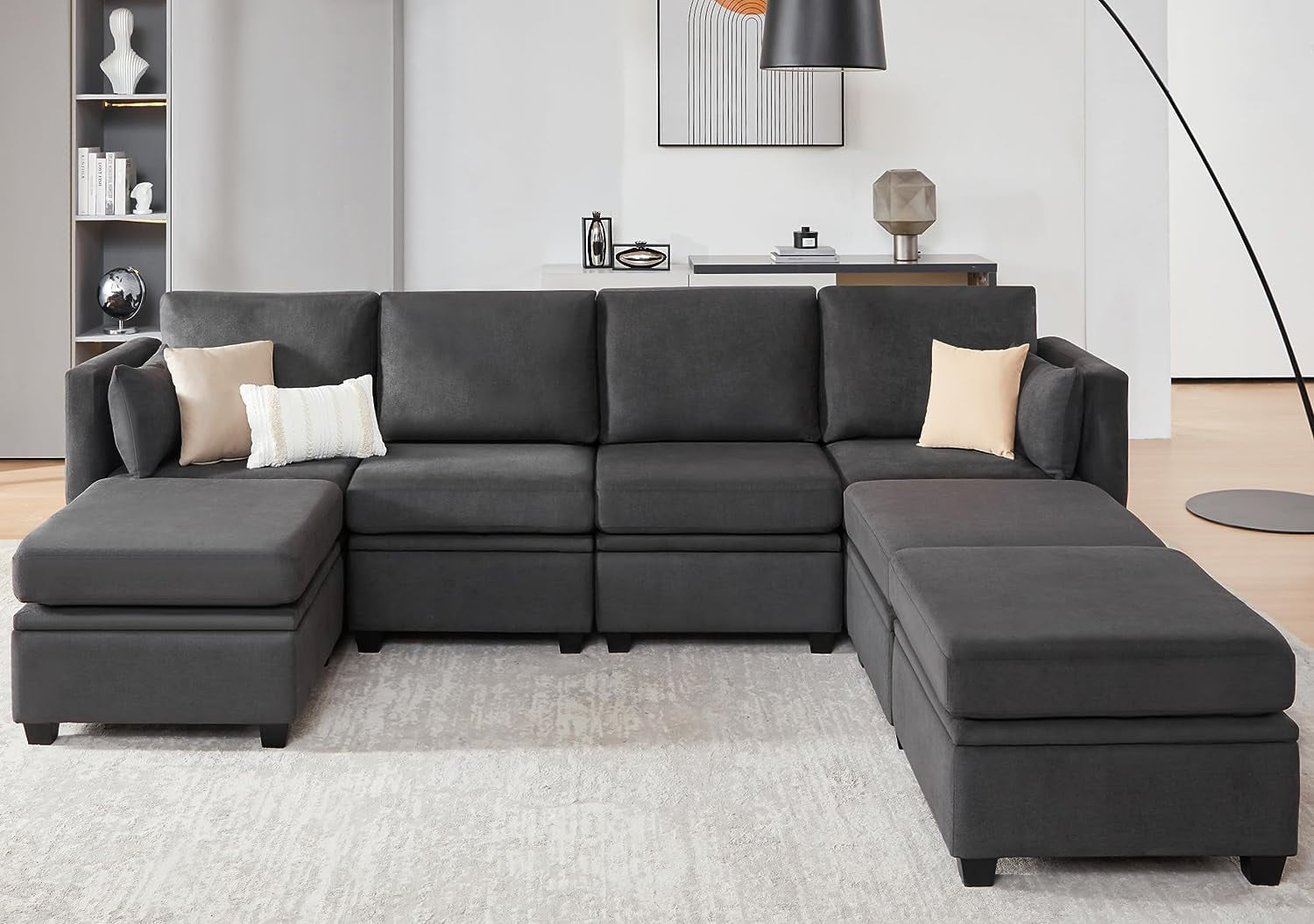 Weture Modular Sectional Sofa, Convertible U Shaped Sofa Couch with ...