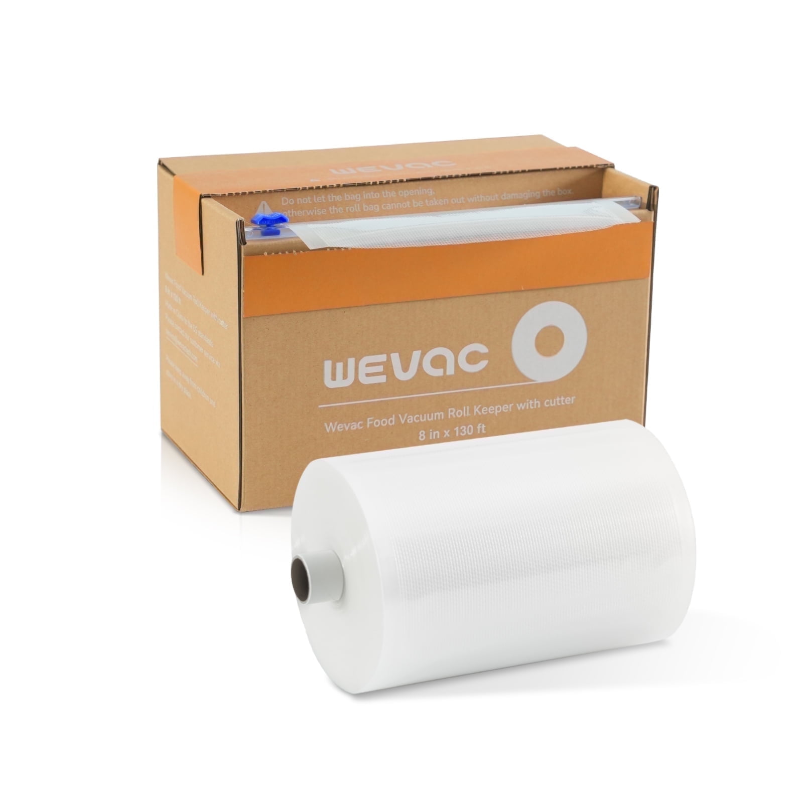 Wevac Lite 8" x 130' Food Vacuum Sealer Bags Keeper with Cutter, BPA Free Roll Storage Bag ...