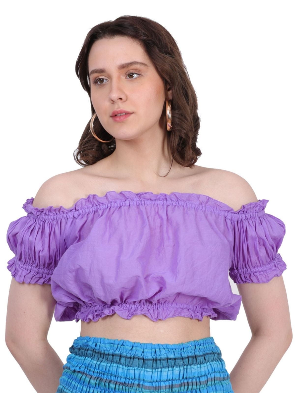 Wevez Women's Off-Shoulder Cotton Casual Crop Tops - Walmart.com