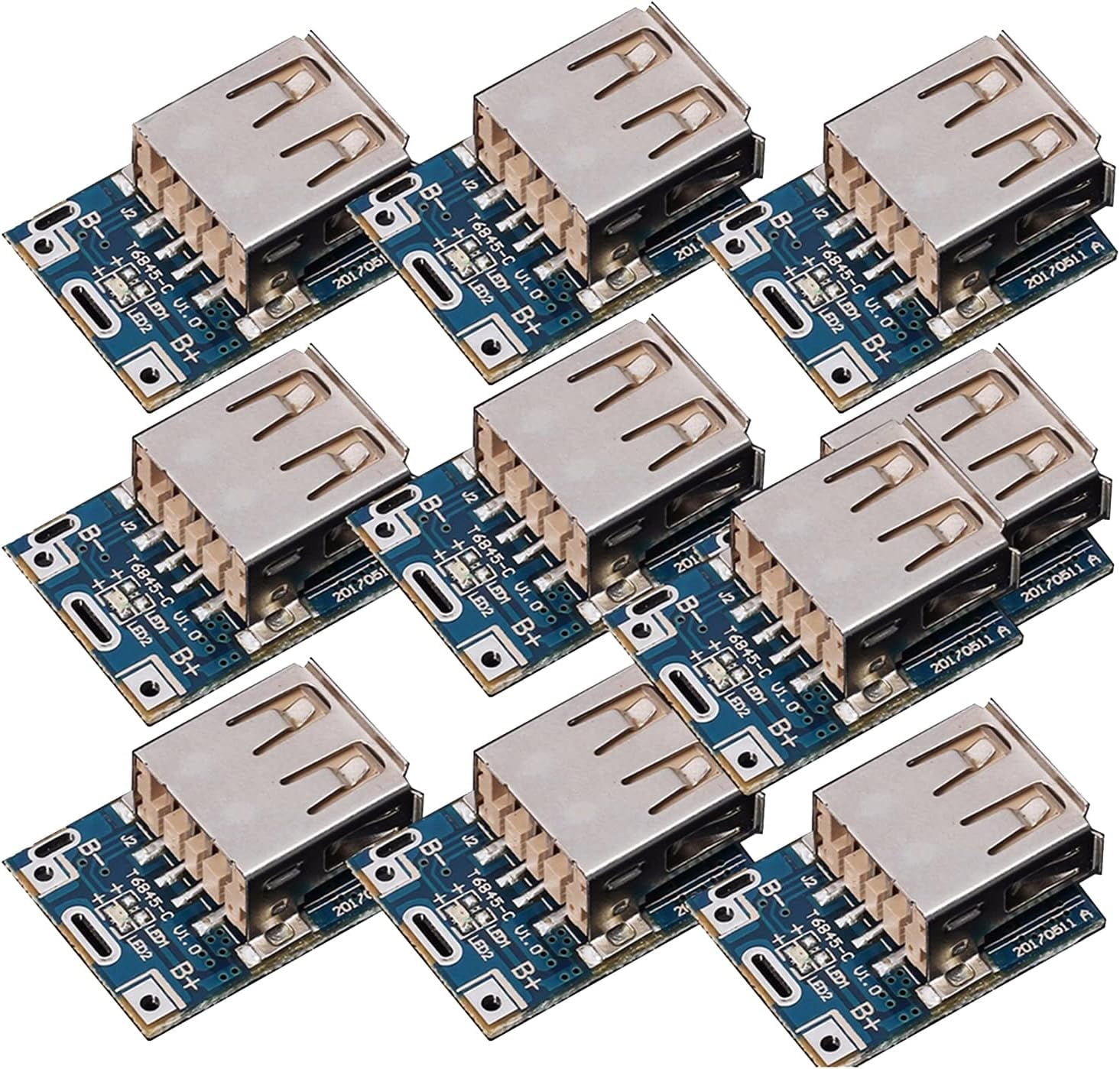 Wewean 10 Pieces 5V Step-Up Power Module Lithium Battery Charging ...