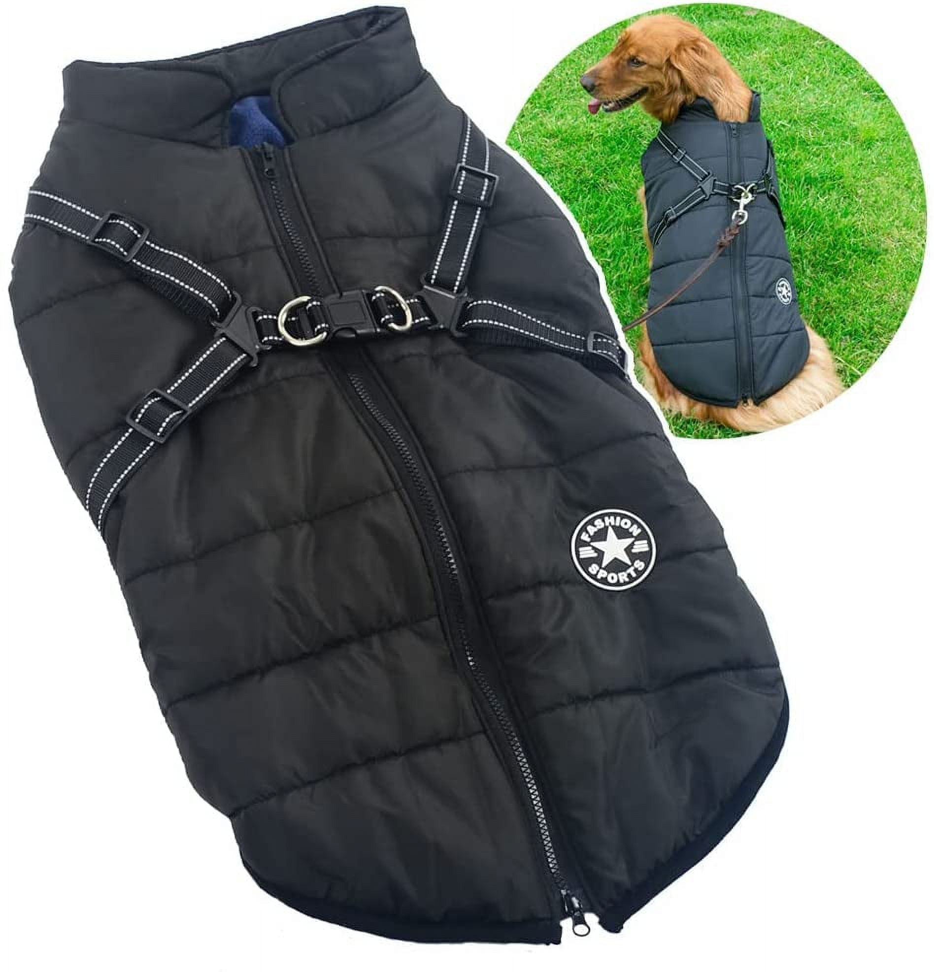 Wewean 2 in 1 Large Dog Jacket with Harness, Outdoor Dog Sport Vest ...