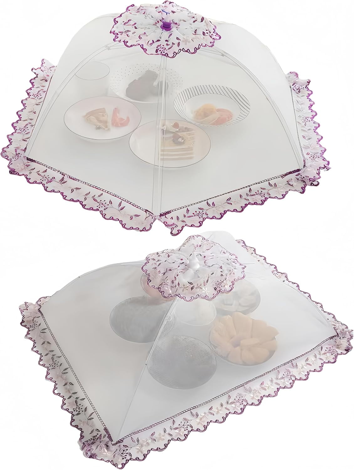 Wewean 2PCS Large Premium Pop-Up Mesh Screen Food Cover Tent Umbrella ...