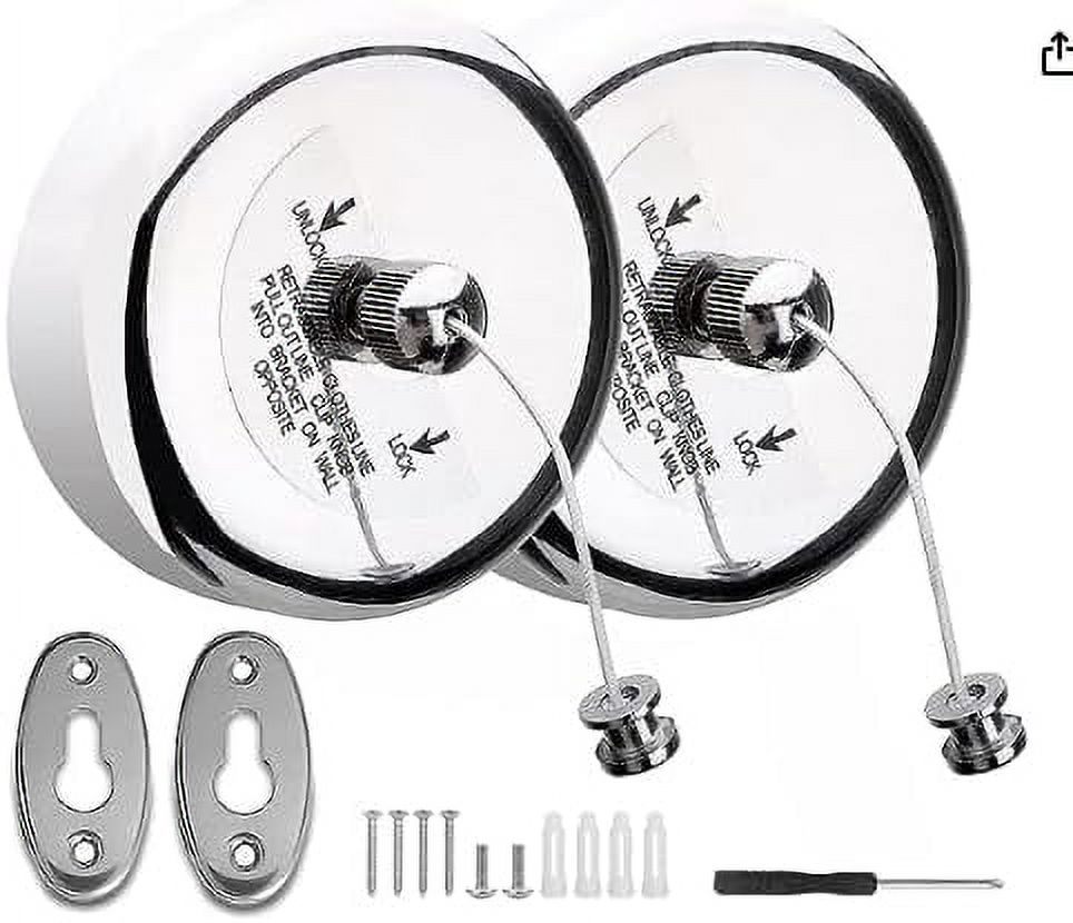 Wewean 2pcs Retractable Clothesline 9.2 Feet Clothesline with Wall ...