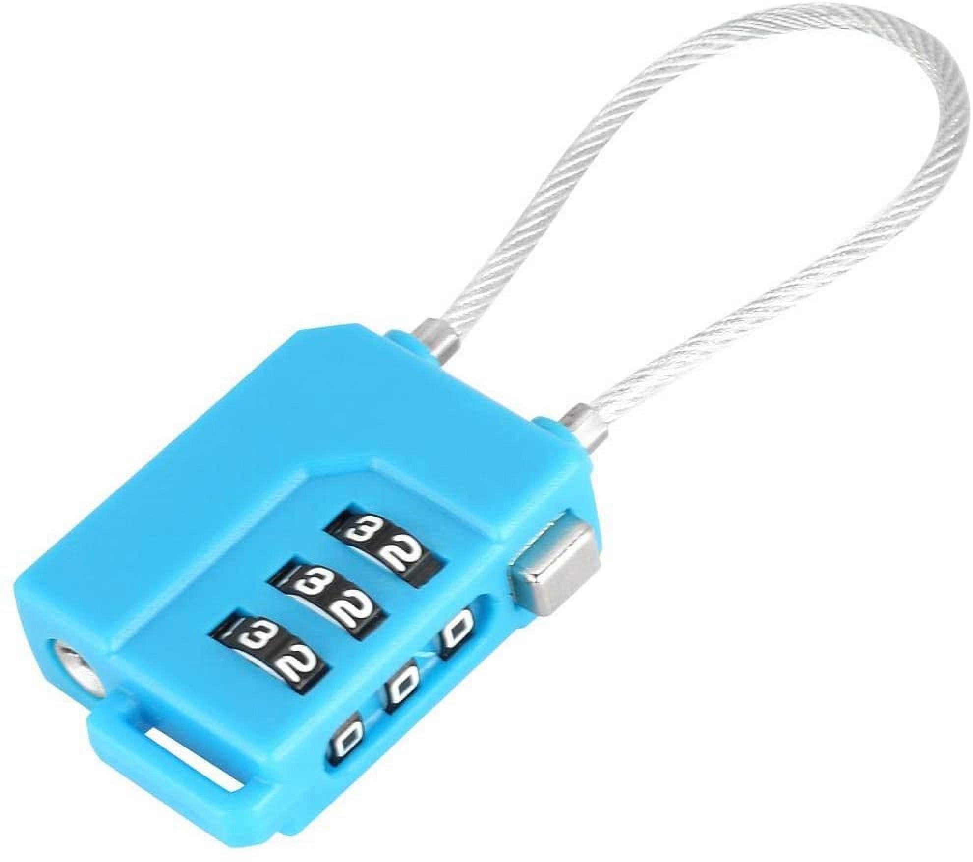 Wewean 3-Digit Tsa21100 Steel Wire Lock, Light Weight TSA Customs Code ...