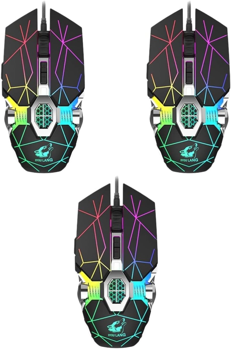 Wewean 3pcs Gaming Mouse Rainbow USB Gaming mice Wired dj Laptop ...