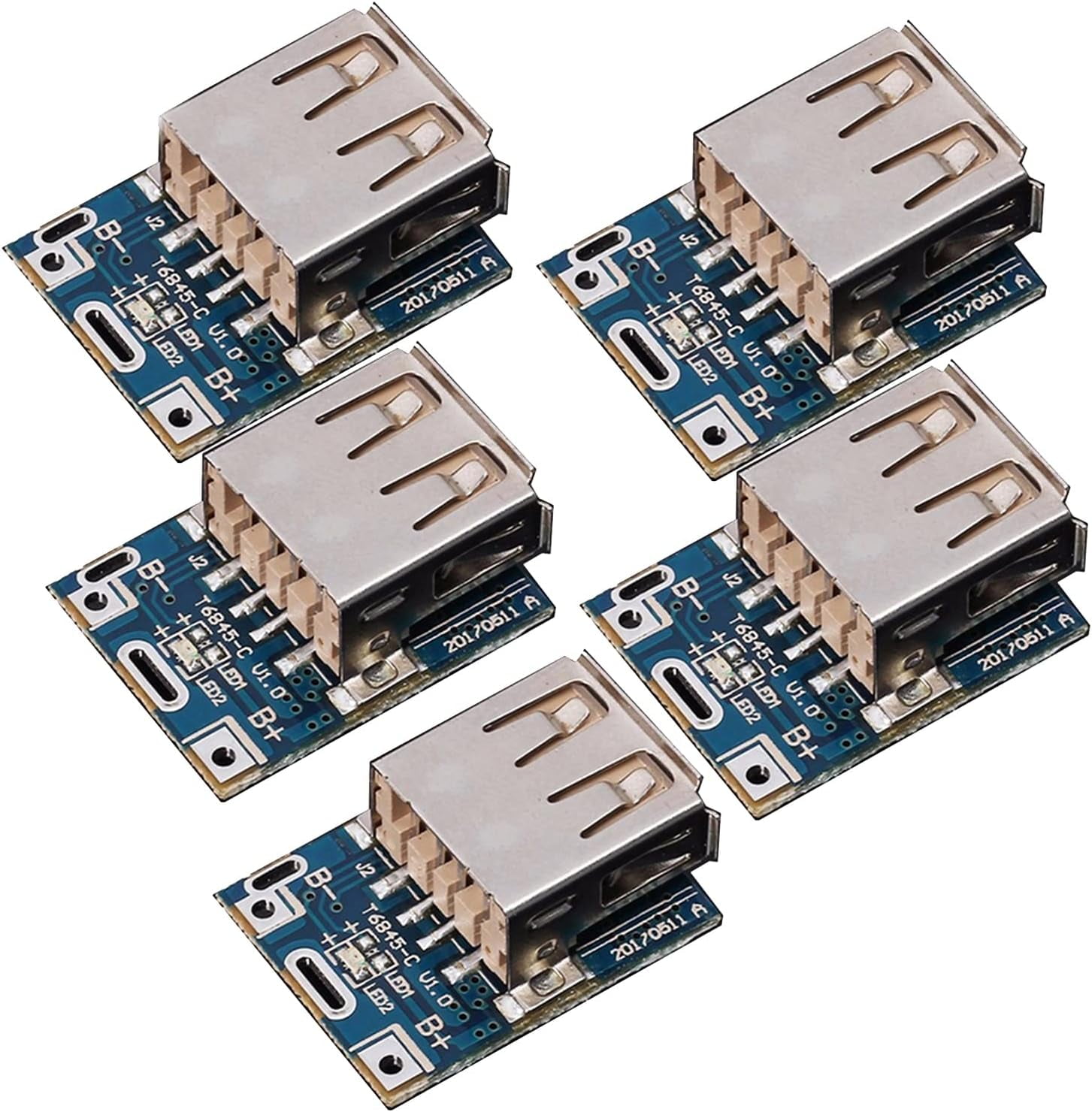 Wewean 5 Pieces 5V Boost Converter Step-Up Power Module Lithium Battery ...
