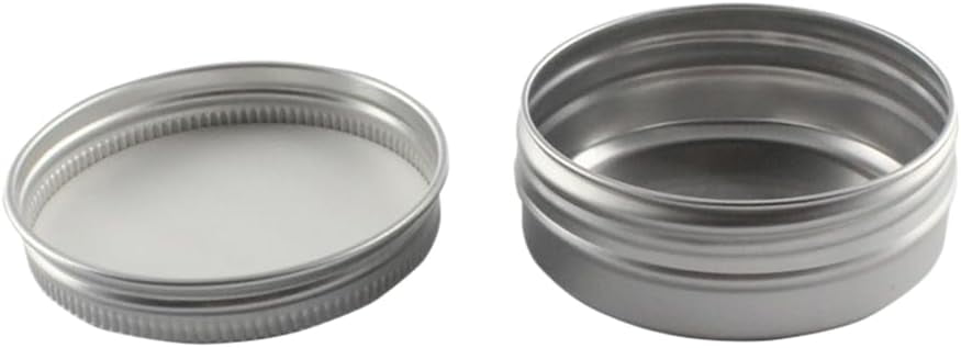 Wewean Aluminum Tin Jar Refillable Container, Round Screw Top Round ...