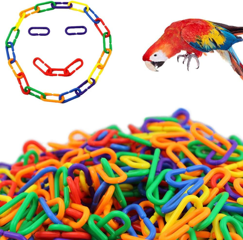 Wewean Bird Toys, Birds C-Clips Chain Parrot Toys Puzzle Game Bird Box Climbing Cage Accessories ...