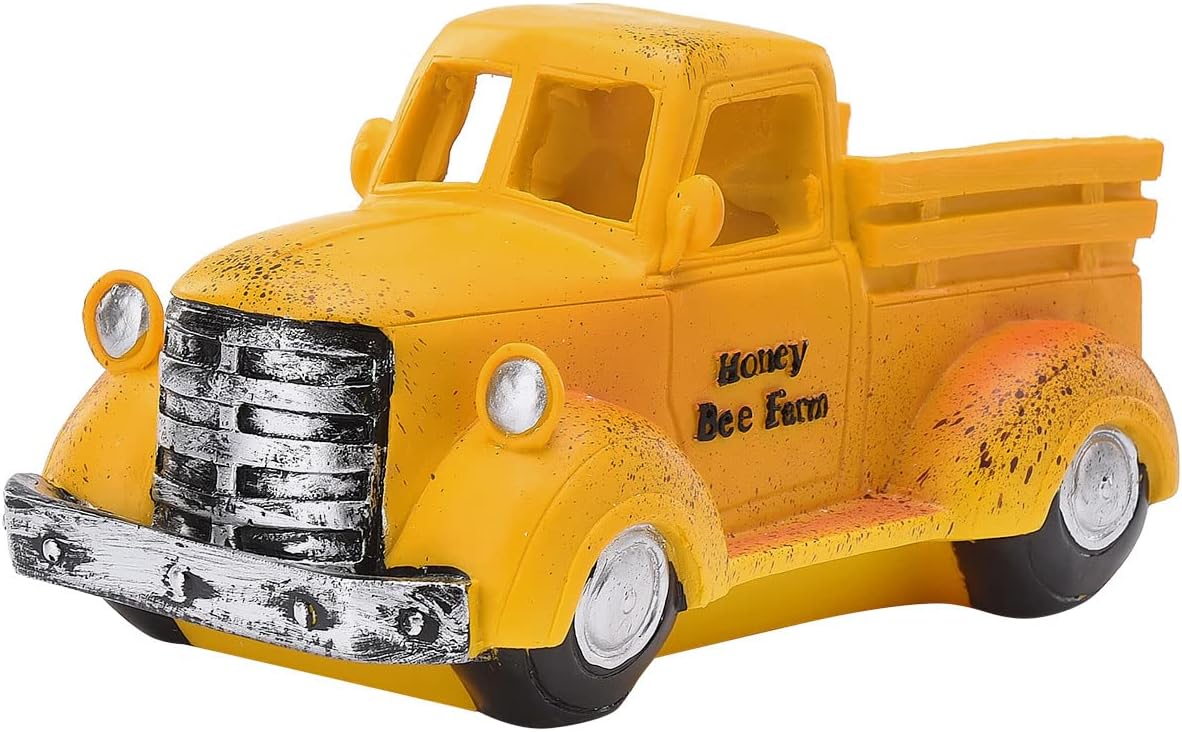 Wewean Car Flower Pot, Retro Style Creative Truck Flower Pot, Resin ...