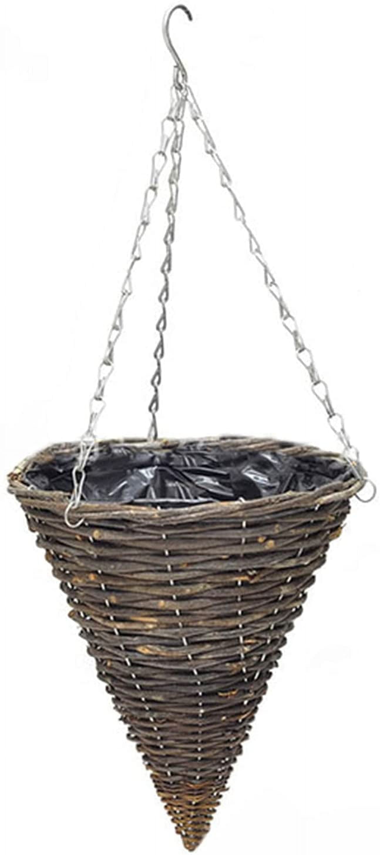 Wewean Cone Handmade Woven Rattan Hanging Basket,Conical Rattan Wall ...