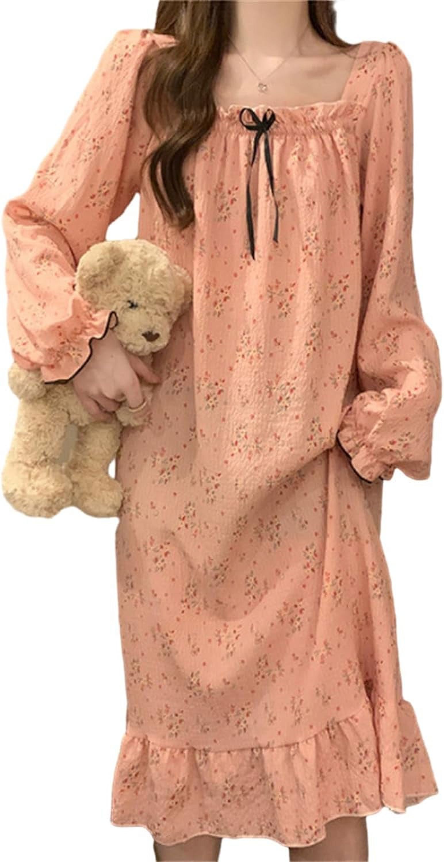 Wewean Detachable Padded Long Sleeve Sleep Dress For Women French ...