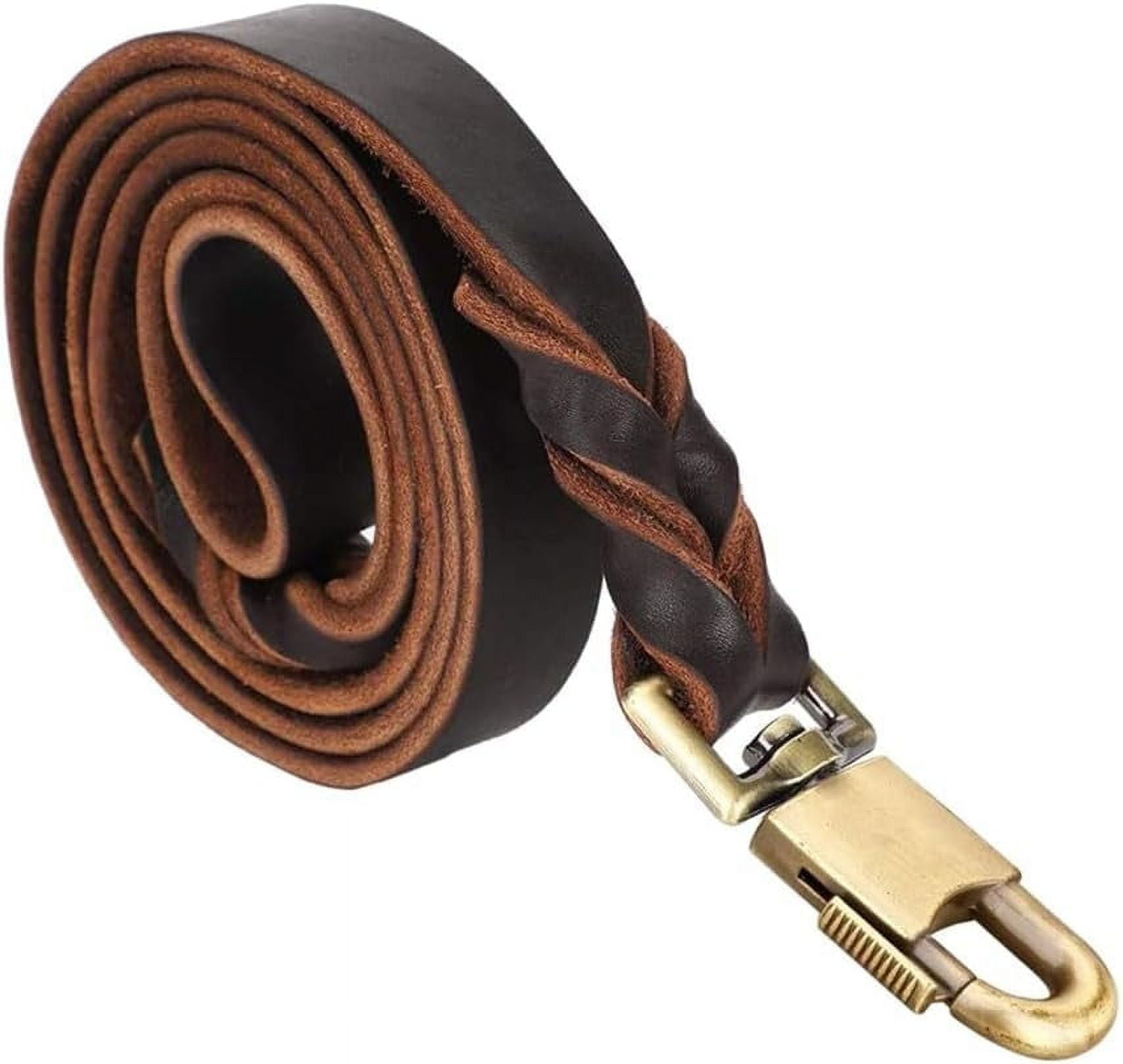 Wewean Dog Leash, Leather Dog Training Leash Hand Free Dog Walking Rope ...