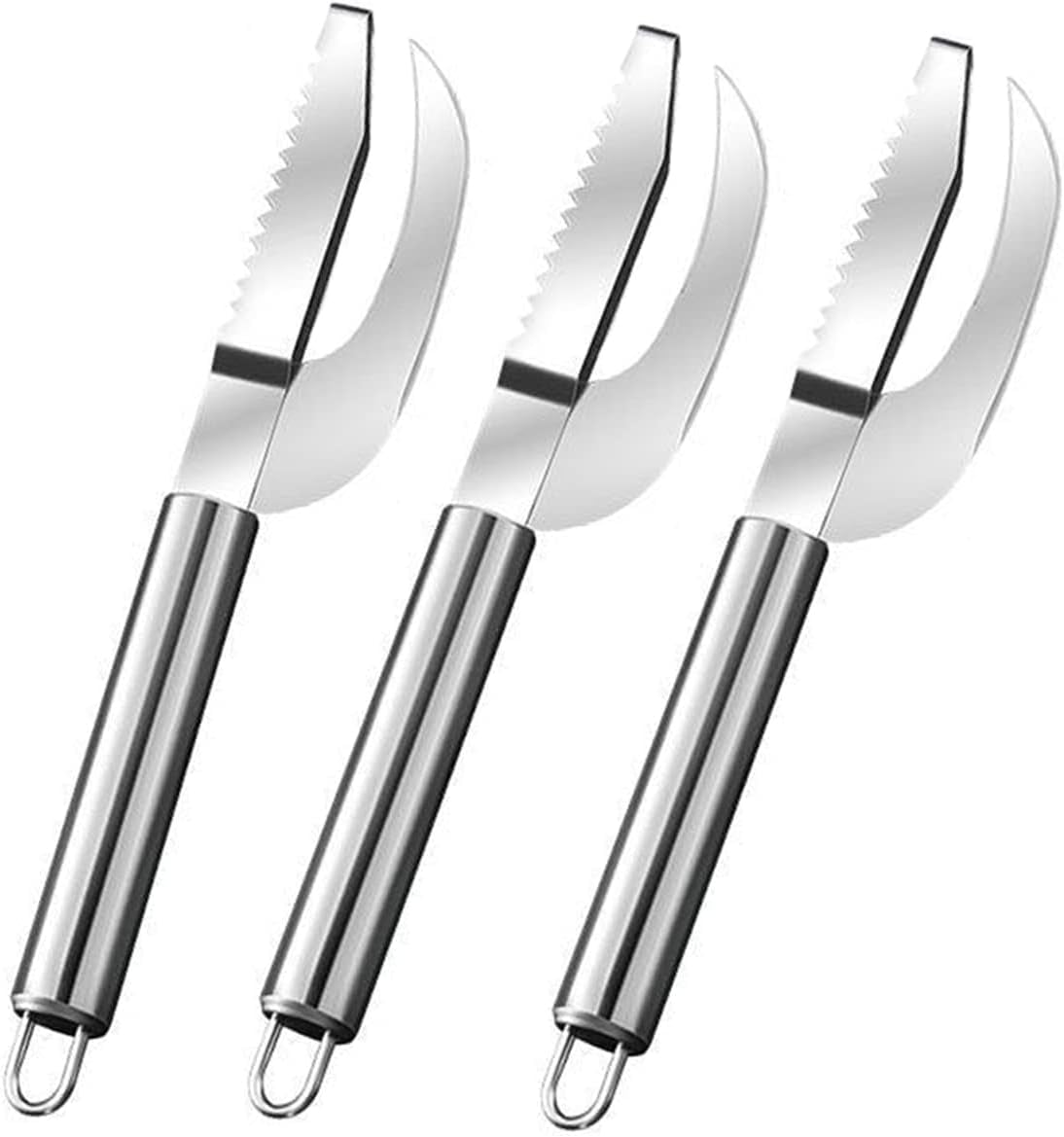 Wewean Fish Scale Knife Cut/Scrape/Dig 3-in-1, Stainless Steel Fish ...