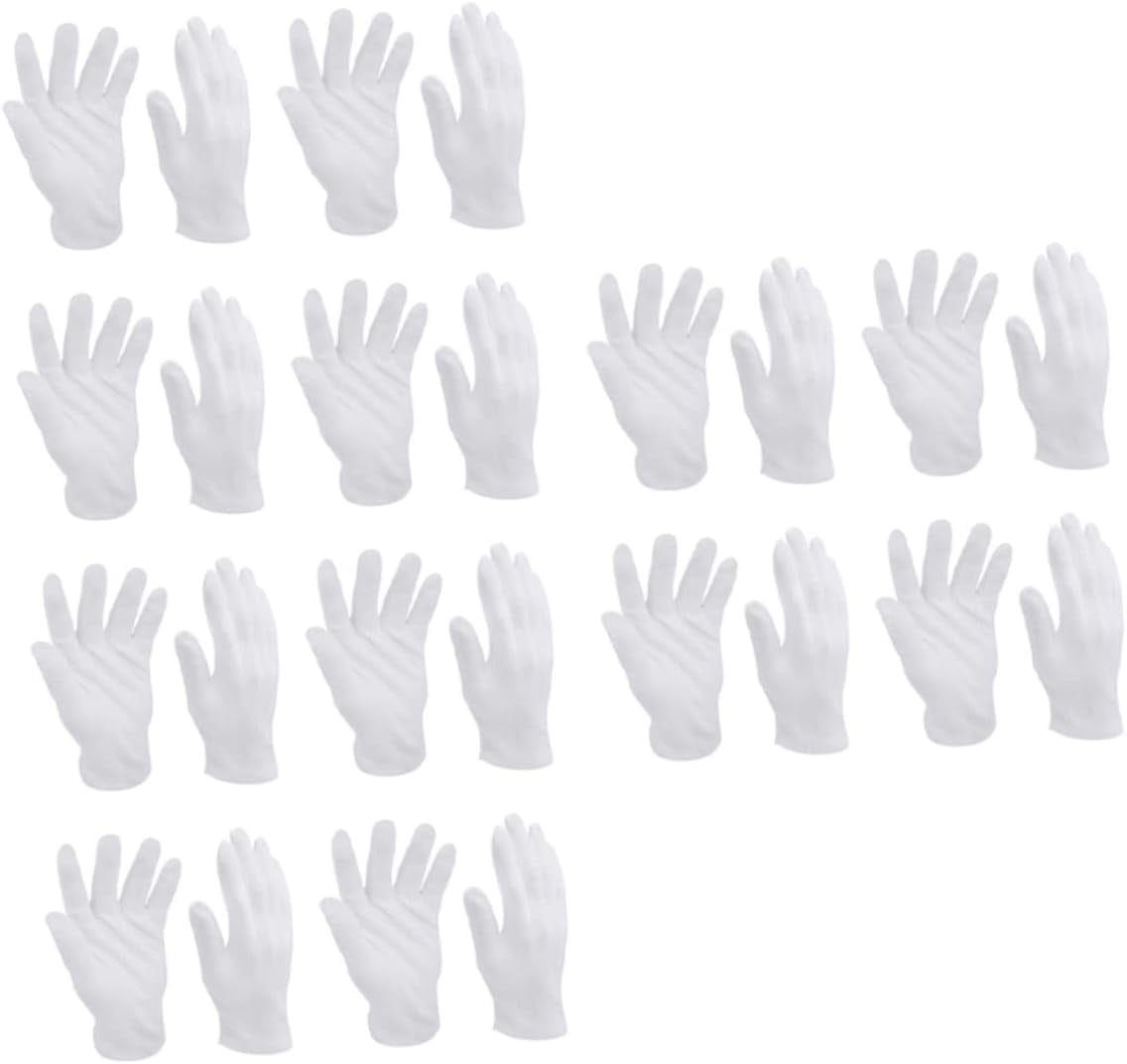 Wewean Grilling Gloves 12 Pairs White Gloves Cotton Bbq Labor Gloves ...