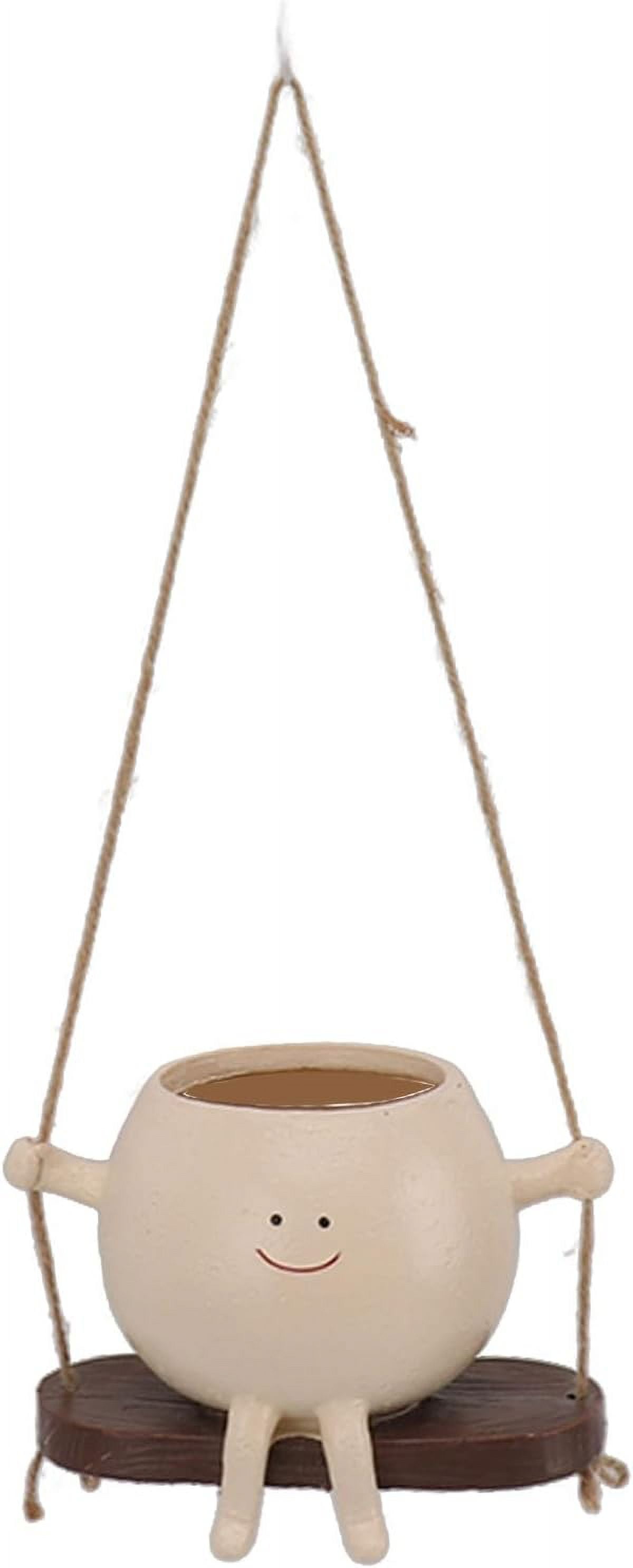 Wewean Hanging Swing Face Flower Pot Hanging Smiling Flower Pots for ...
