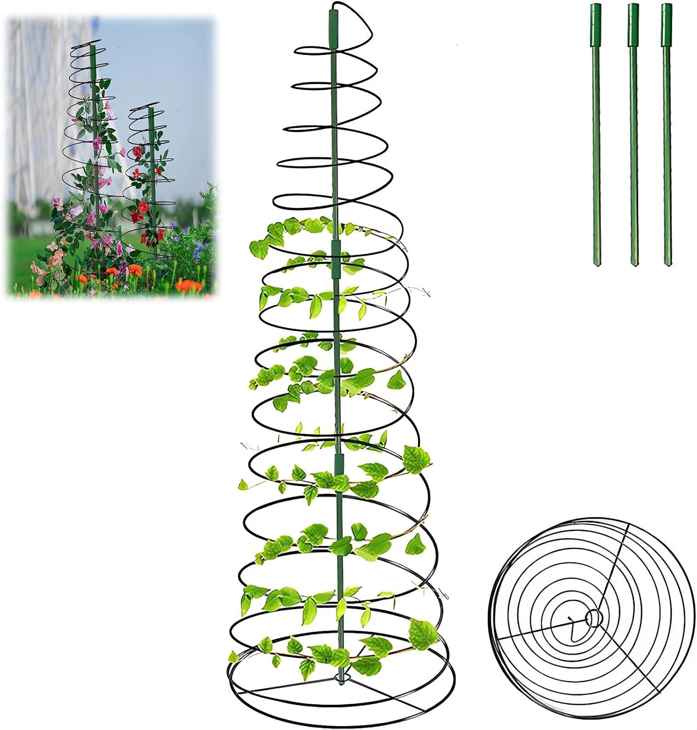 Wewean High Peony Cage Rings Garden Plant Support Brace, Max ...