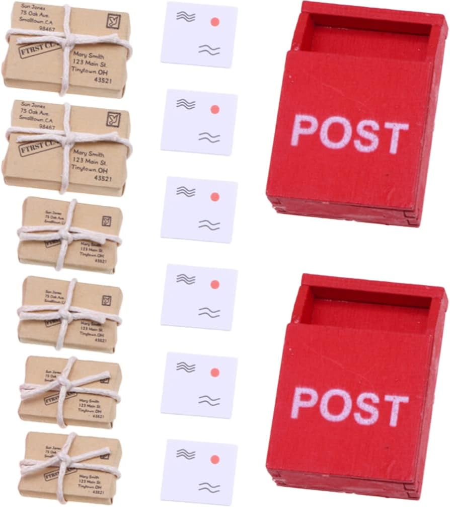 Wewean Home Decor Home Decor Mini Brands 2 Sets of Wooden Postbox Mini ...