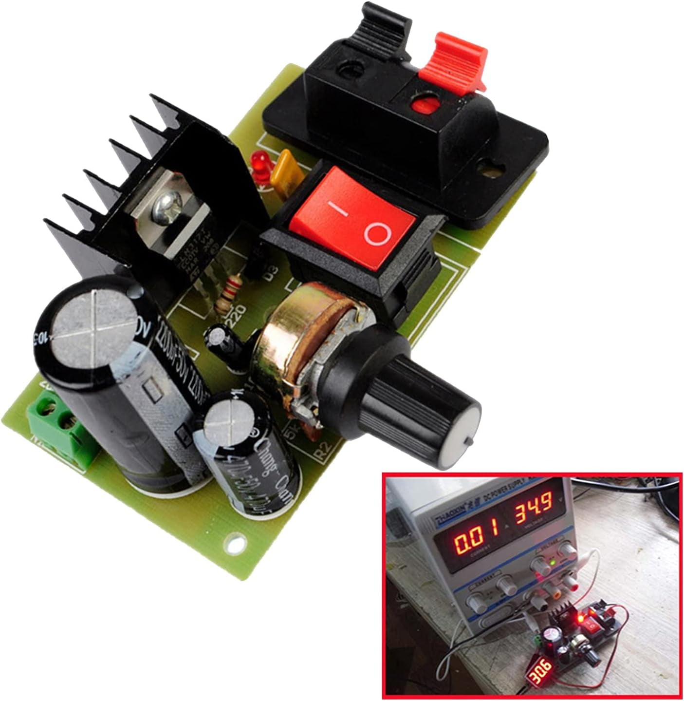 Wewean LM317 Step Down Power Supply Module Adjustable Voltage Regulator ...