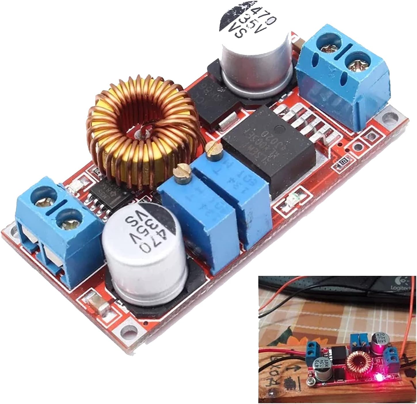 Wewean Li-Lion Lithium Battery Charger Module 5V-32V to 0.8V-30V 5A LED ...