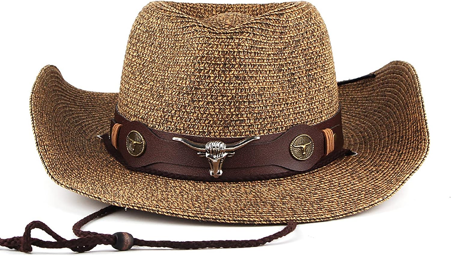 Wewean Men Cowboy Sun Hat Foldable Straw Hat Classic Western Newsboy ...