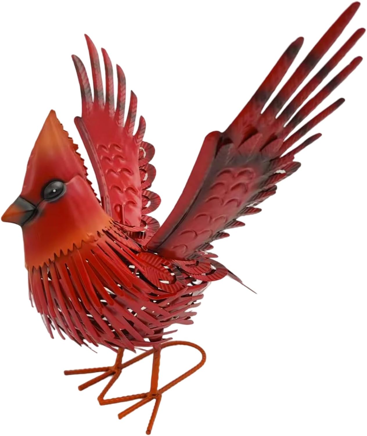 Wewean Metal Yard Art, Metal Red Bird Outdoor Decor, 3D Handcrafted ...