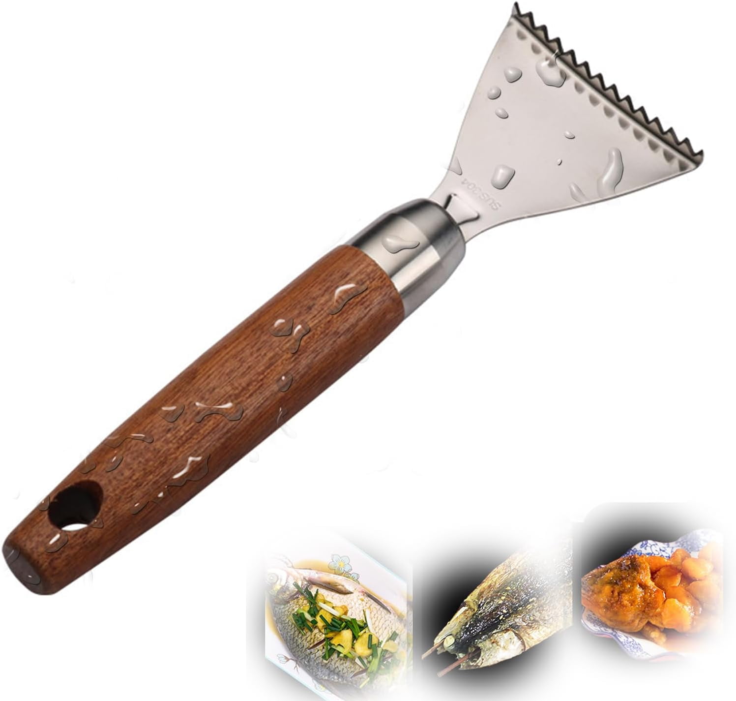 Wewean Stainless Steel Sharp Fish Scale Remover, Portable Fish Scale ...