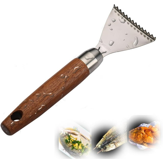 Wewean Stainless Steel Sharp Fish Scale Remover, Portable Fish Scale ...