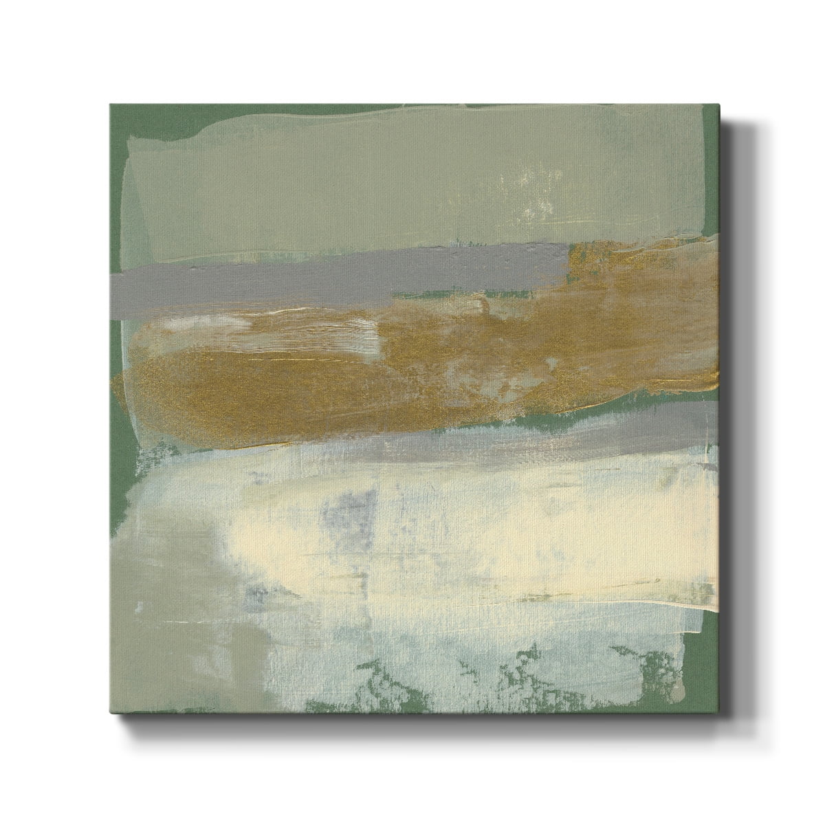 Wexford Home Sage & Gold Swipe VII-Premium Gallery Wrapped Canvas, 32 ...